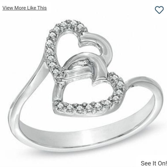 Zales | Jewelry | Diamond Accent Interlocking Hearts Ring | Poshmark